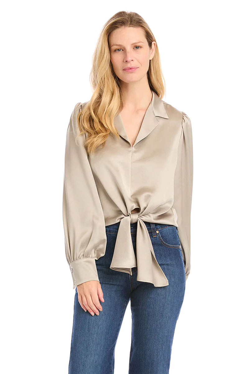 Karen Kane- Tie Front Blouse – ENAZ