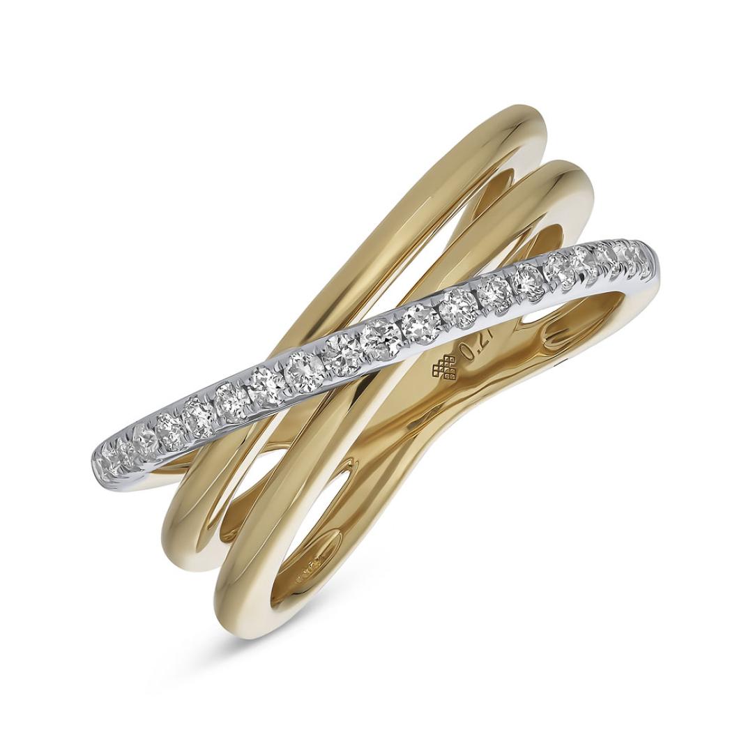 BRIDGE RING SINGLE ROW 2 TONE 14K GOLD RING – ENAZ